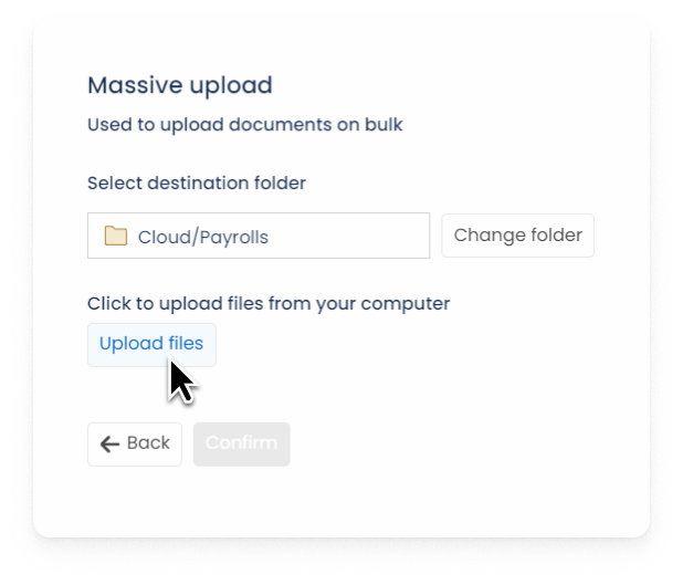 Massive document upload